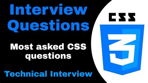 Css Interview Questions And Answers Most Asked Css Interview Questions For Freshers Youtube