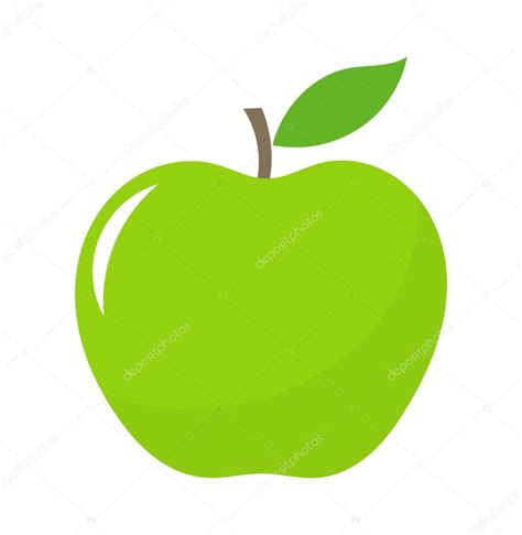 Manzana verde con hoja vector gráfico vectorial Studiobarcelona