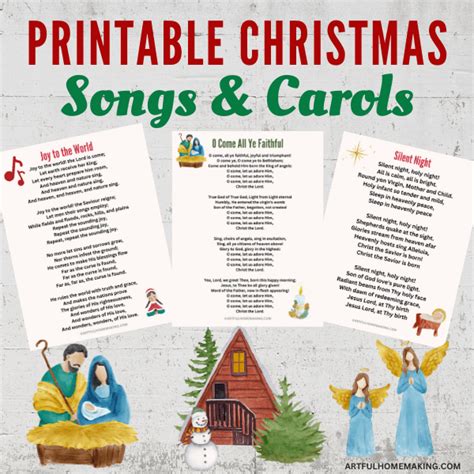 Free Printable Christmas Songs And Carols Artful Homemaking