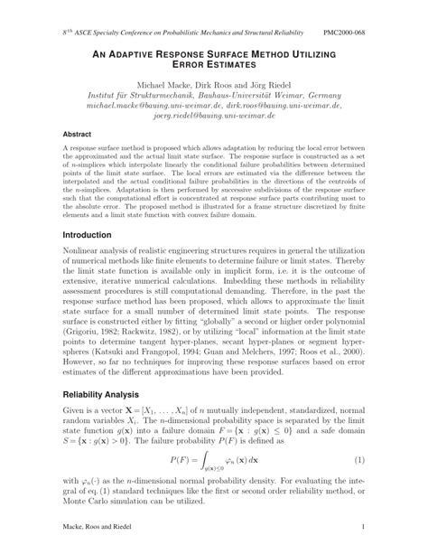 pdf an adaptive response surface method utilizing error estimates