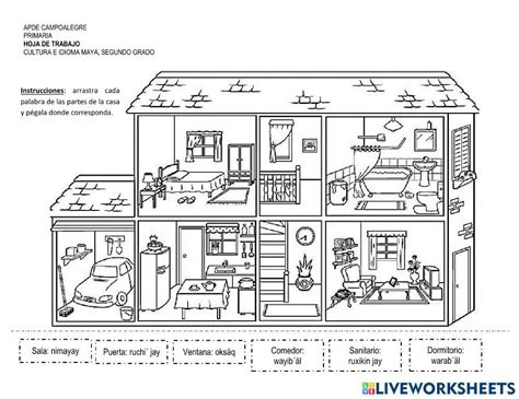 Partes E La Casa Worksheet House Colouring Pages Spanish Classroom
