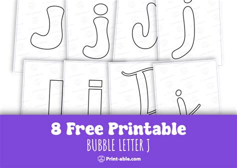 7 Free Bubble Letter J Printable PRINT ABLE