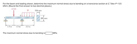 Solved For The Beam And Loading Shown Determine The Maximum Chegg