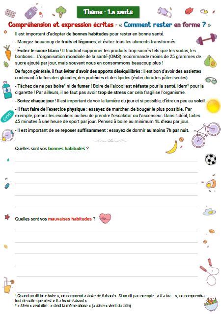 Fle Exercices Imprimer Expression Crite Apprendre Le Fran Ais