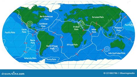 Mapa Mundial Que Muestra Los Límites De Las Placas Tectónicas