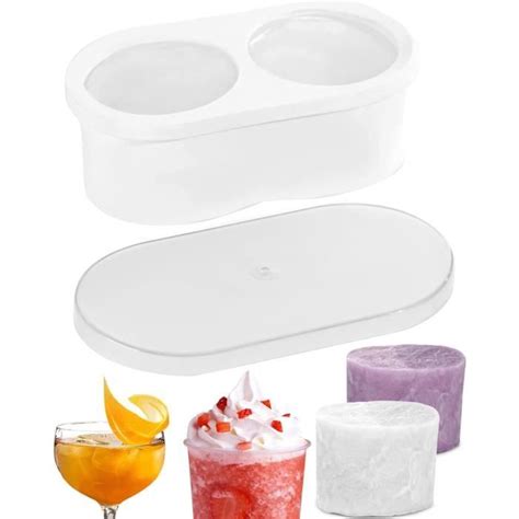 Lot de 2 bacs à glaçons avec couvercle En silicone facilement
