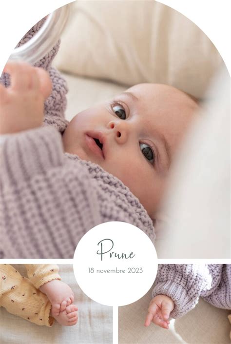 Faire part de naissance Cœur médaillon arche dorure Rosemood