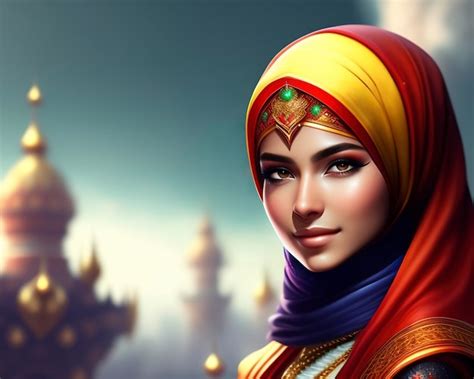 Belle Fille Portant Le Hijab Photo Premium