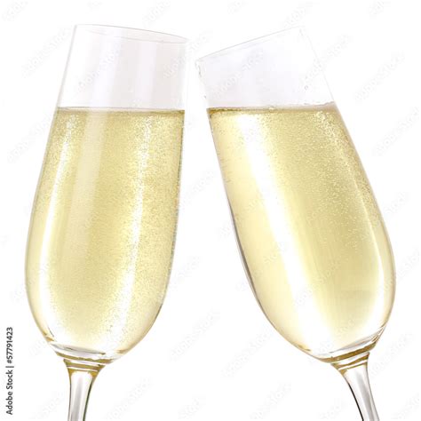 Anstoßen mit zwei Gläsern Sekt Stock Foto Adobe Stock