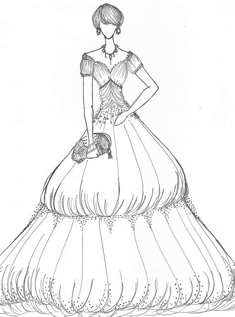 Ball Gown Coloring Pages