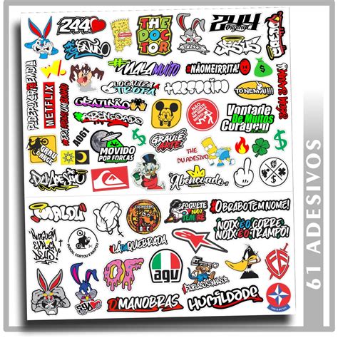 Kit Adesivos Super Cartela Para Bike Capacete Moto Carro Faz A Boa