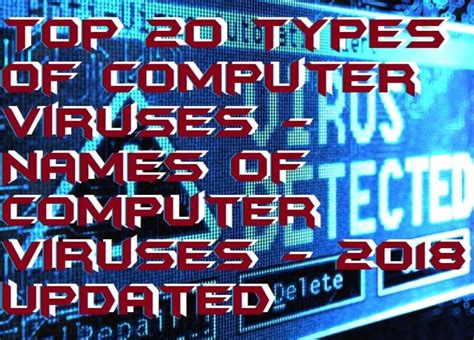 Top Types Of Computer Viruses Names Of Computer Viruses