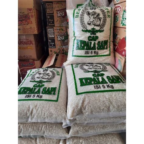 Jual Beras Pulen Mutu Terjamin Cap Kepala Sapi 5kg Shopee Indonesia