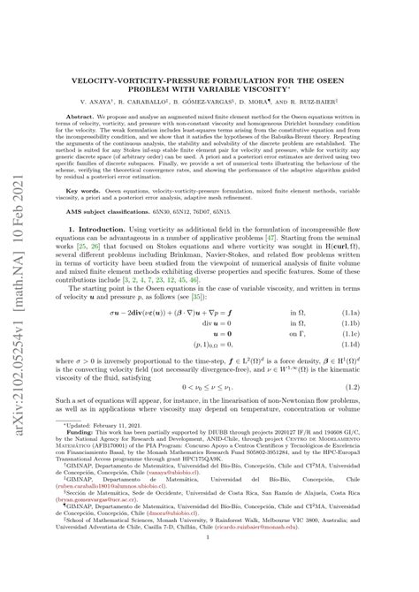 pdf velocity vorticity pressure formulation for the oseen problem with variable viscosity