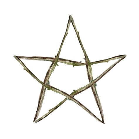 Estrela De Cinco Pontas Do Elemento Isolado Em Aquarela De Galhos