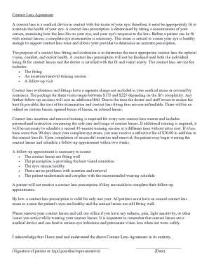 Fillable Online Contact Lens Agreement AB Edits II Newton Wellesley