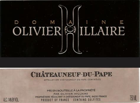 Domaine Olivier Hillaire Chateauneuf Du Pape 2018 Wine