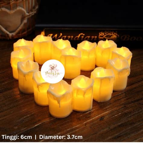 Jual Lilin LED Motif Meleleh Lilin Elektrik Smokeless Melted Candle