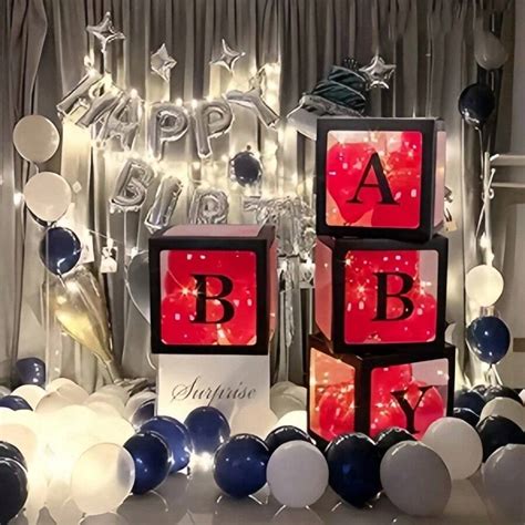 Caixas e Letras de Balão para Decoração de Chuveiro Decoração de