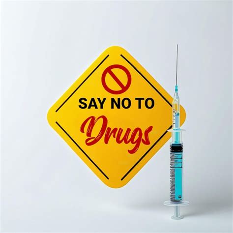 Premium PSD Anti Drug Day Sign Say No To Drugs