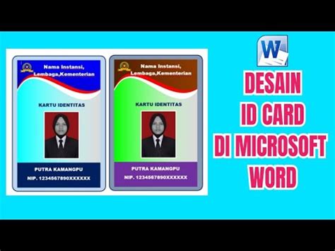 Cara Mudah Membuat ID Card Panitia Dan Peserta Di Word YouTube