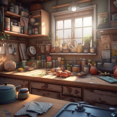 Premium AI Image There Is A Kitchen With A Lot Of Dishes And Pots On