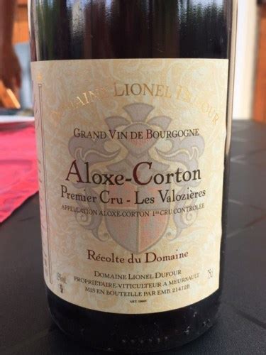 Lionel Dufour Aloxe Corton 1er Cru Les Valozières Vivino Canada