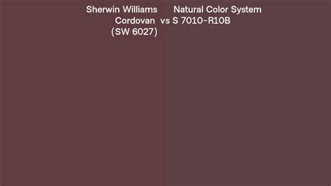 Sherwin Williams Cordovan SW 6027 Vs Natural Color System S 7010 R10B