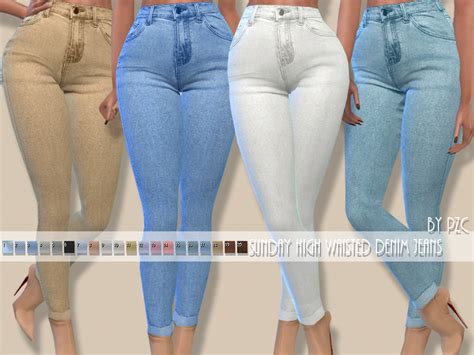 The Sims Resource Sunday High Waisted Denim Jeans