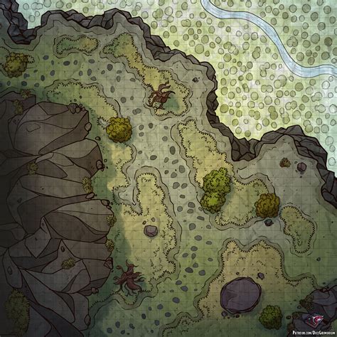 OC Art Mountain Pass Battle Map 38x38 R DnD