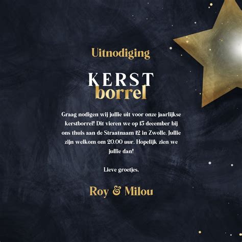 Kerstkaart Kerstborrel Met Sterren Donkerblauw Kaartje2go