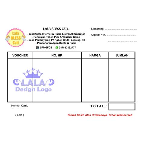 Desain Nota Toko Koleksi Gambar