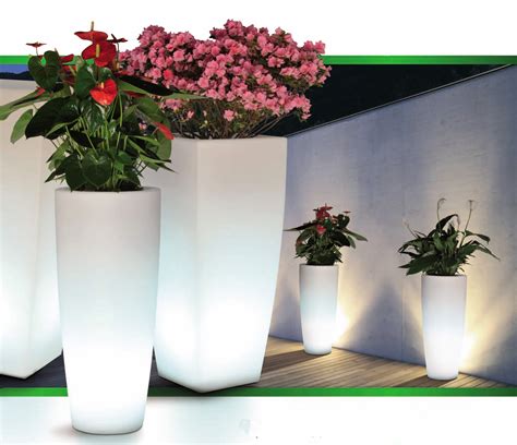 Pot fleur lumineux carré Poterie Pot de fleurs lumineux Boutique