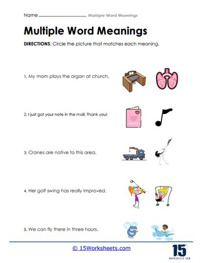Multiple Word Meanings Worksheets 15 Worksheets