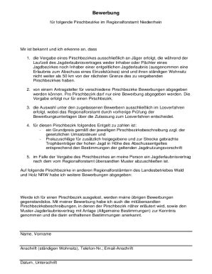 Ausfüllbar Online Bewerbung fr folgende Pirschbezirke im Fax Email