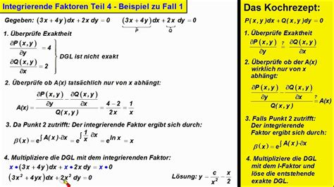 Differentialgleichungen Integrierender Faktor 4 Beispiel Zur Regel 1