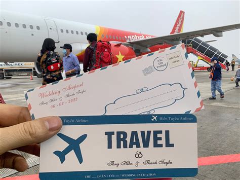 Mẫu thiệp cưới vé máy bay Thiệp cưới 88 Thế giới thiệp cưới Đẹp