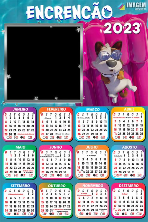 Calendário 2023 EncrenCão Moldura PNG para Colar Foto Imagem Legal