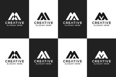 Set Of Initials Letter M Abstract Logo Graphic By Dunia8103 Creative