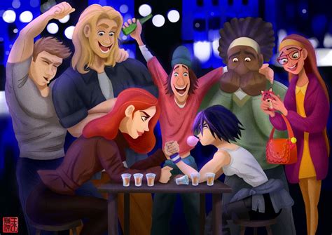 Big Hero Avengers Crossover Black Widow Gogo Tomago Big Hero