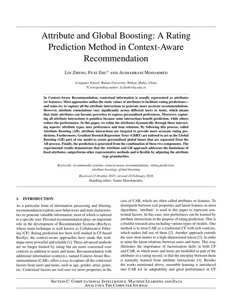 pdf attribute and global boosting a rating prediction method in context aware recommendation