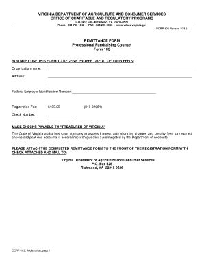 Fillable Online Vdacs Virginia Professional Fundraising Registration