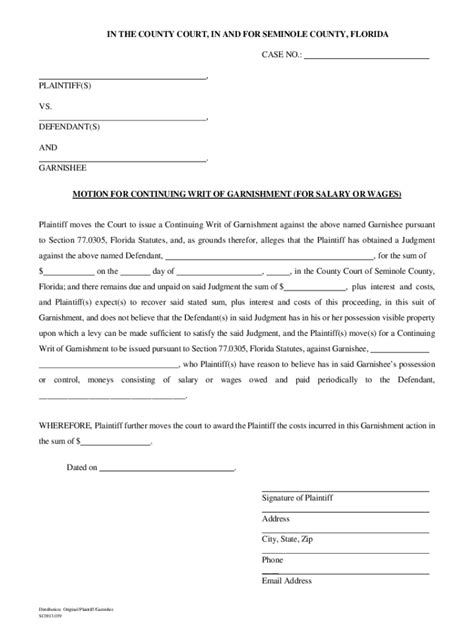 Fillable Online Florida Writ Of Garnishment How It Works Alper Law