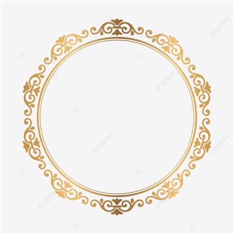 Marco De Círculo Dorado Con Adorno De Diseño De Lujo Vector PNG