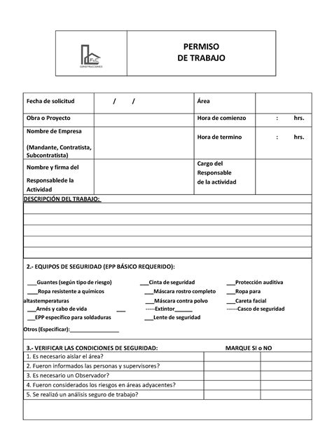 Permiso De Trabajo Formato Image To U