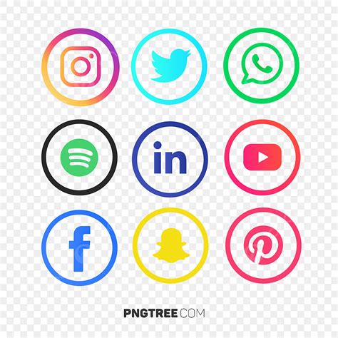 Linha Criativa Mídia Social Vector Conjunto De ícones PNG Clipart De