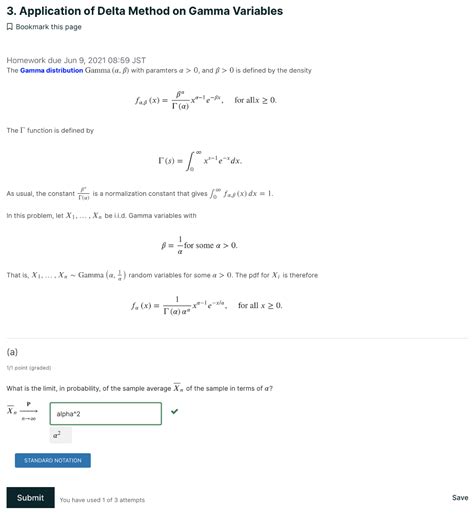 solved 3 application of delta method on gamma variables a