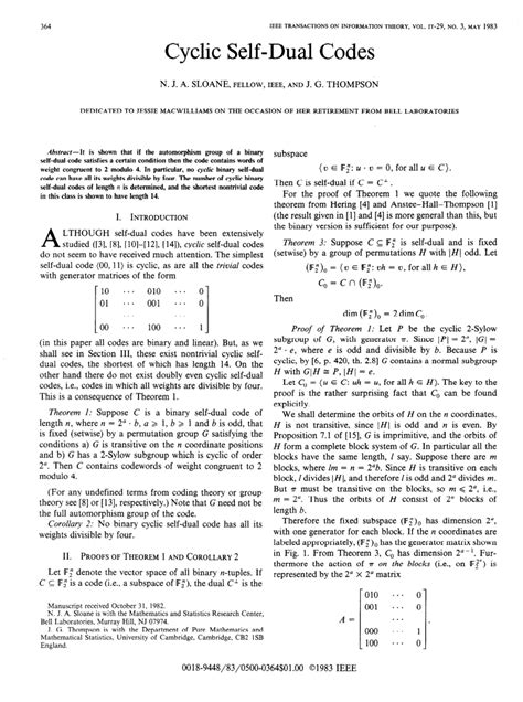 pdf cyclic self dual codes