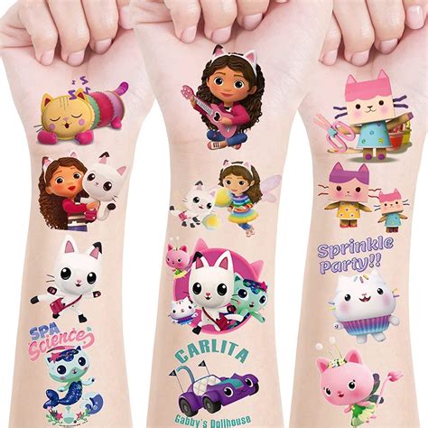 Tatouage Gabby Dollhouse 8 Feuilles 200pcs De Tatouages Temporaires