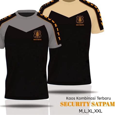 Jual SHOPEE 6 6 Kaos Security Kaos Satpam Kombinasi Krem Coklat TERBARU